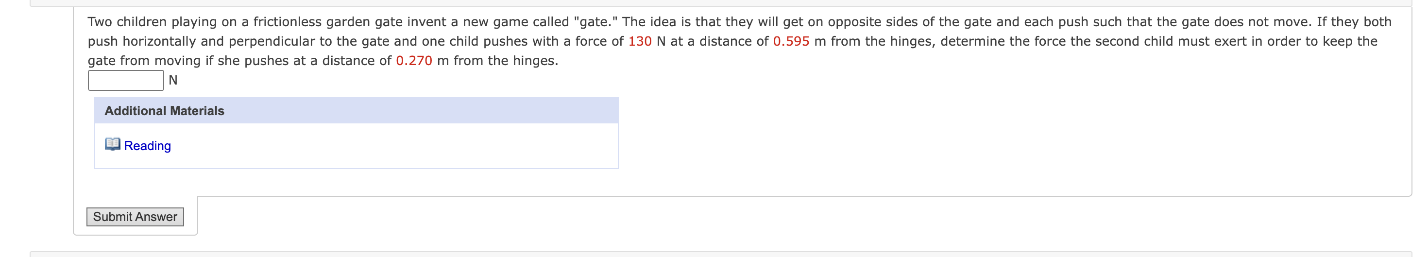 Solved Two children playing on a frictionless garden gate | Chegg.com