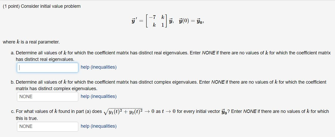 Solved 1 Point Consider Initial Value Problem 17 1ū 0