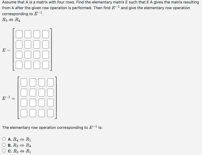 Solved Assume that A is a matrix with four rows. Find the | Chegg.com