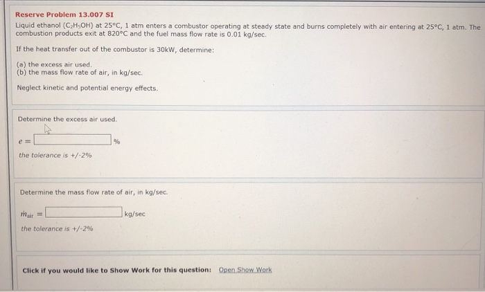 Solved Reserve Problem 13.007 S Liquid ethanol (CHsOH) at | Chegg.com