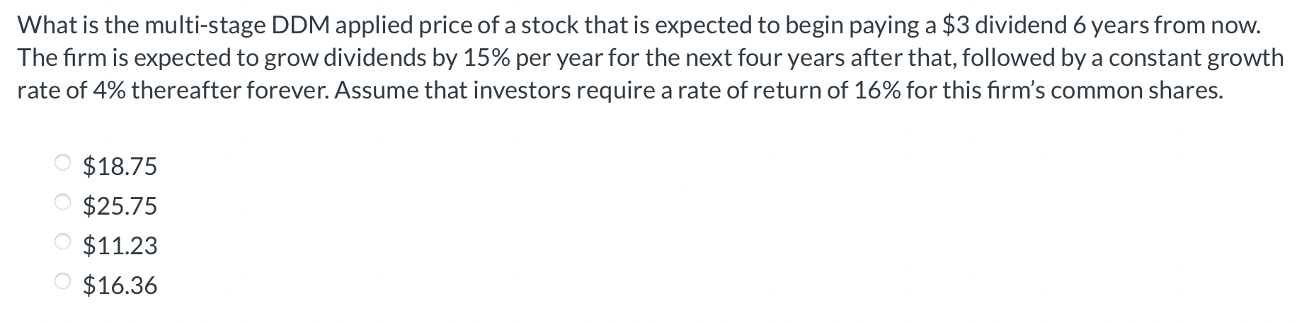 Solved What is the multi-stage DDM applied price of a stock | Chegg.com