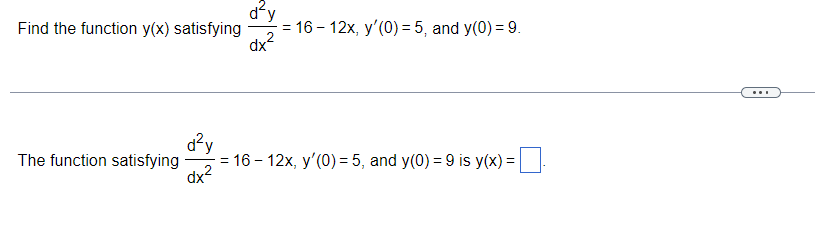 Solved Find the function y(x) satisfying | Chegg.com