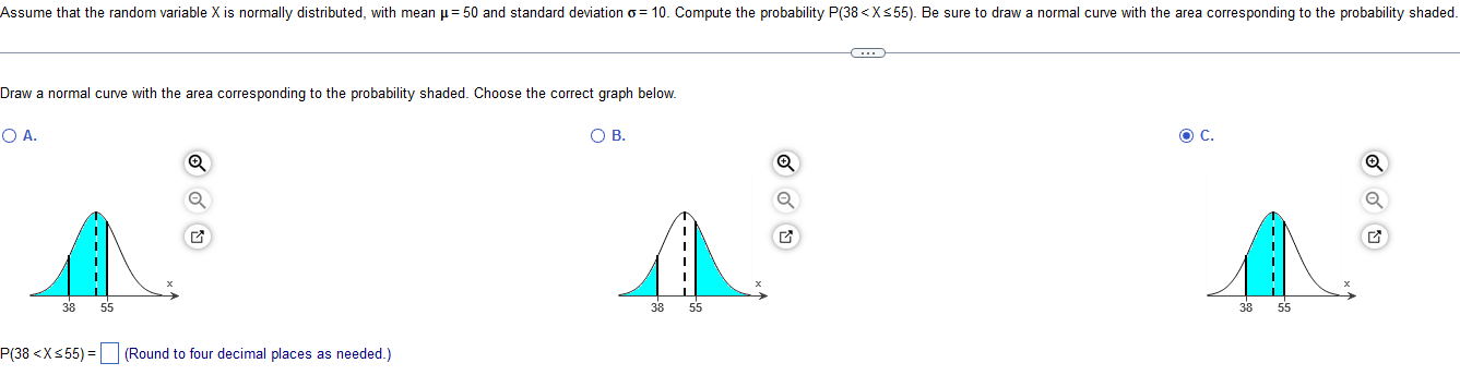 Solved Draw a normal curve with the area corresponding to | Chegg.com