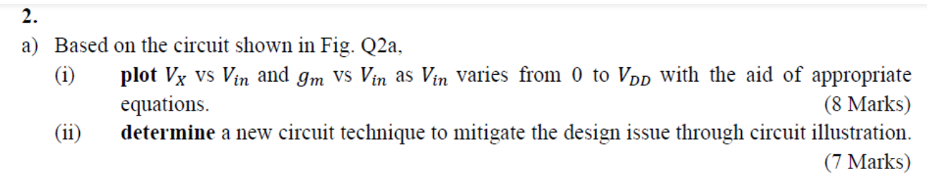 Solved a) Based on the circuit shown in Fig. Q2a, (i) plot | Chegg.com