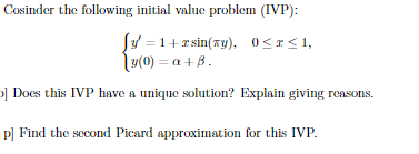 Solved Cosinder the following initial value problem (IVP): | Chegg.com