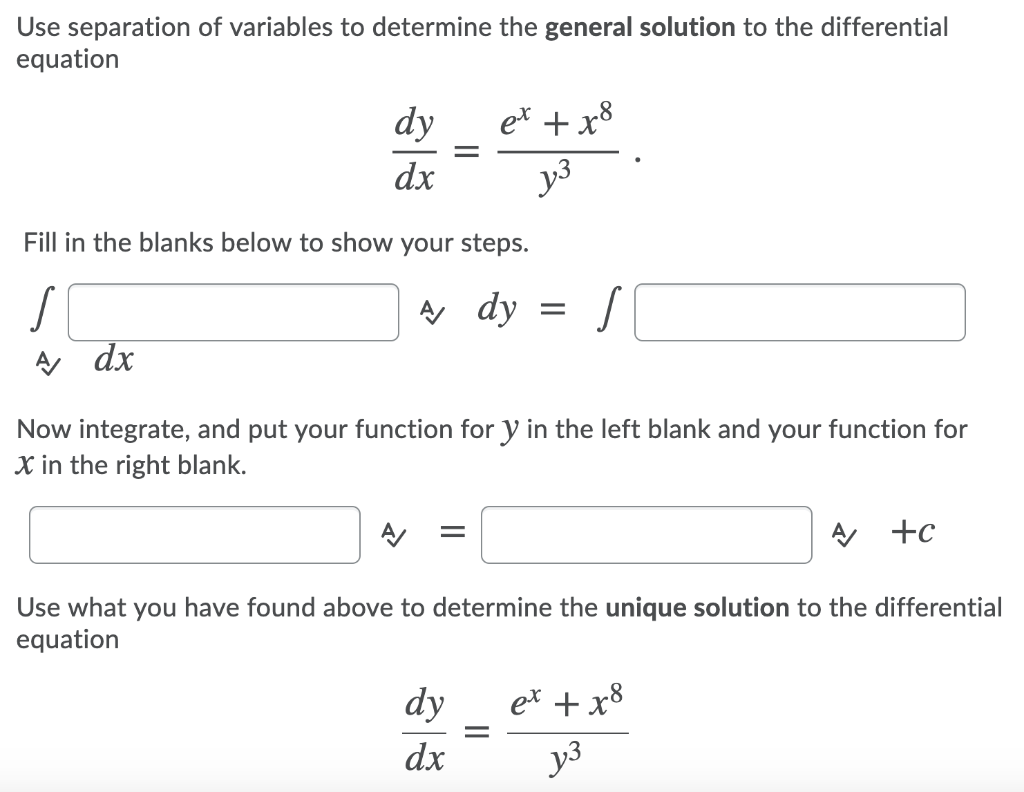 Solved Use separation of variables to determine the general | Chegg.com