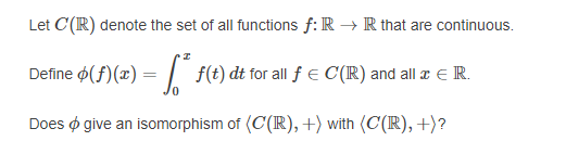 Solved Let C(R) denote the set of all functions f: R R that | Chegg.com