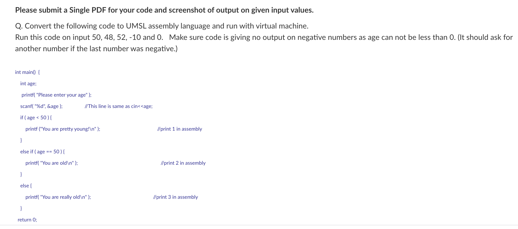 Solved Please submit a Single PDF for your code and | Chegg.com