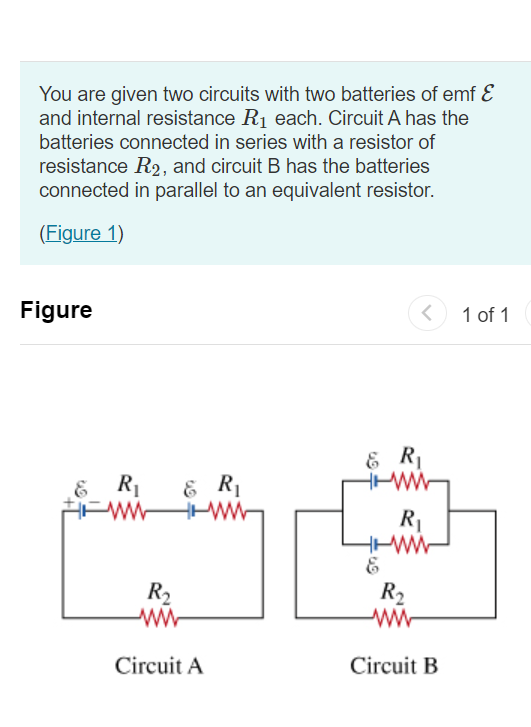 Solved For what ratio of R1 and R2 would power dissipated by | Chegg.com