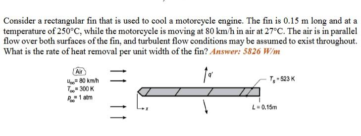 Solved Consider a rectangular fin that is used to cool a | Chegg.com
