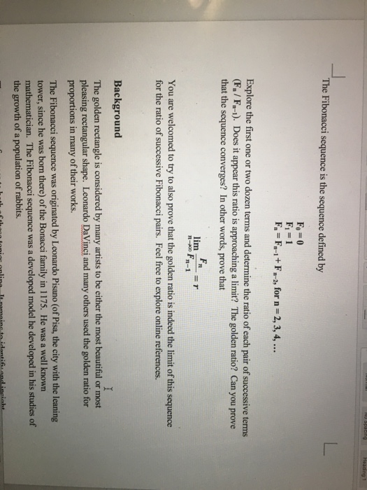 Solved Participation Problem 7 Golden Rectangle A golden | Chegg.com