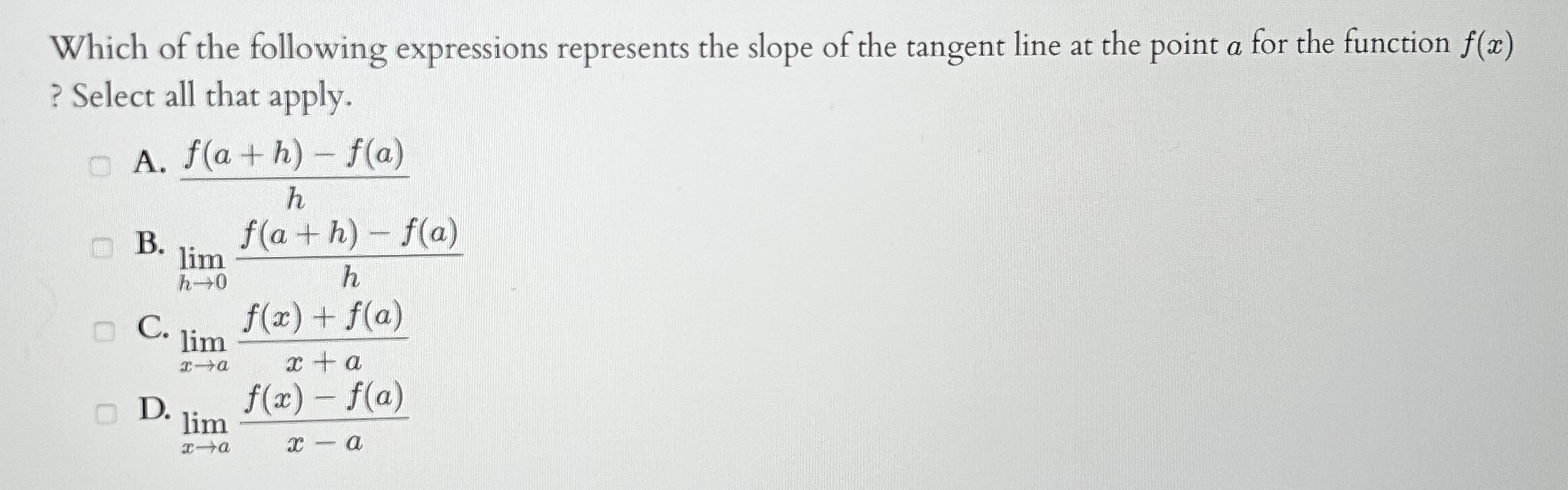Solved Which of the following expressions represents the | Chegg.com