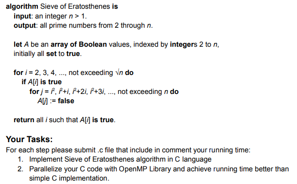 Solved Algorithm Sieve Of Eratosthenes Is Input An Integer 0223