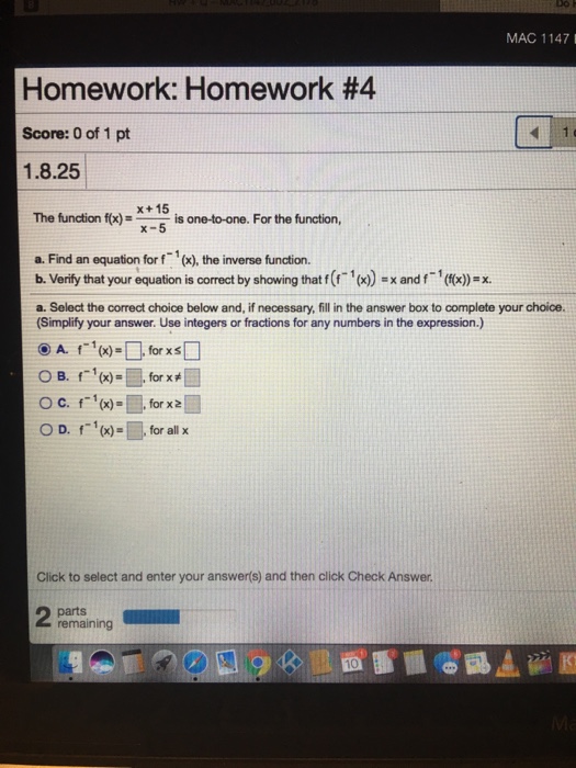 Solved MAC 1147 Homework: Homework #4 Score: 0 of 1 pt | Chegg.com