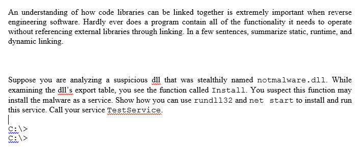 Solved An understanding of how code libraries can be linked | Chegg.com