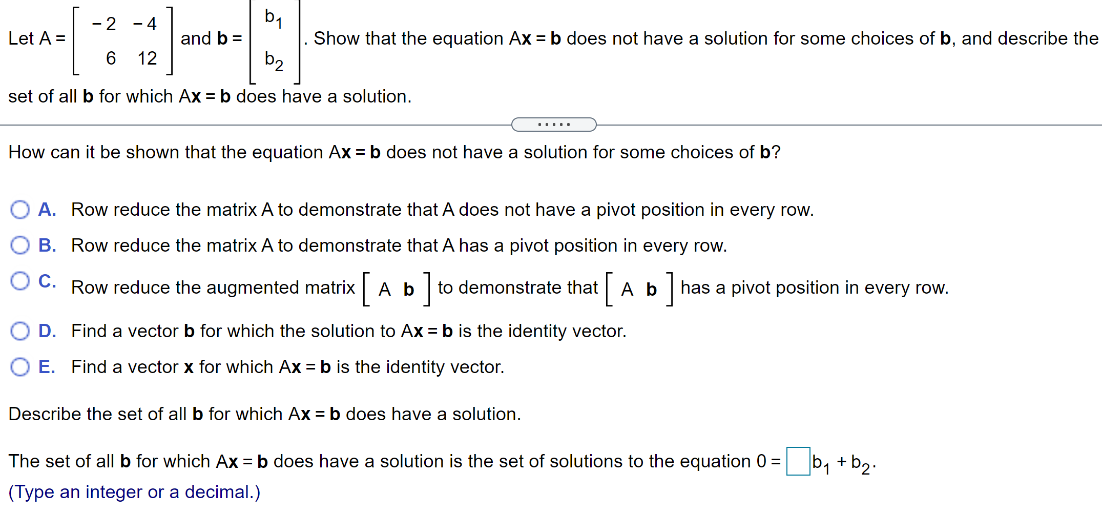 Solved - 2 -4 Given A= 7 14 find one nontrivial solution of | Chegg.com