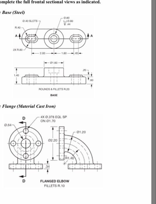 Problem # 5: Produce top and front views of the part | Chegg.com