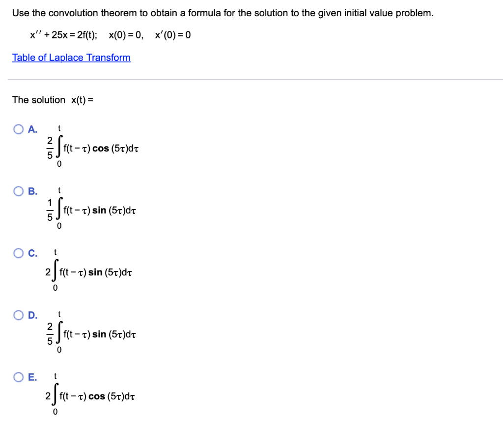 Solved Use the convolution theorem to obtain a formula for | Chegg.com