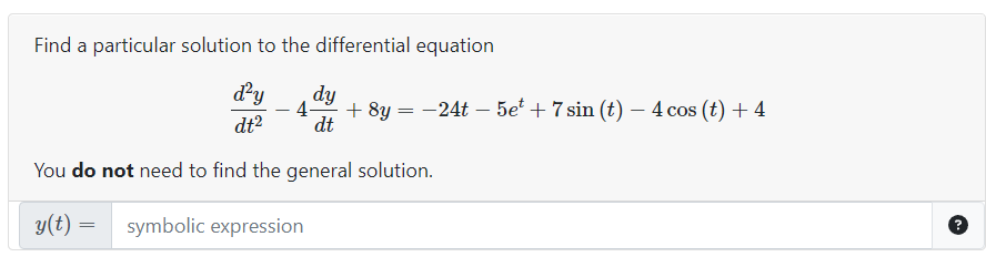 Solved Find A Particular Solution To The Differential