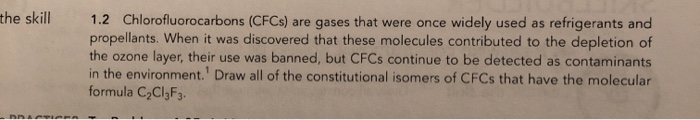 Solved the skill Chlorofluorocarbons (CFCs) are gases that | Chegg.com