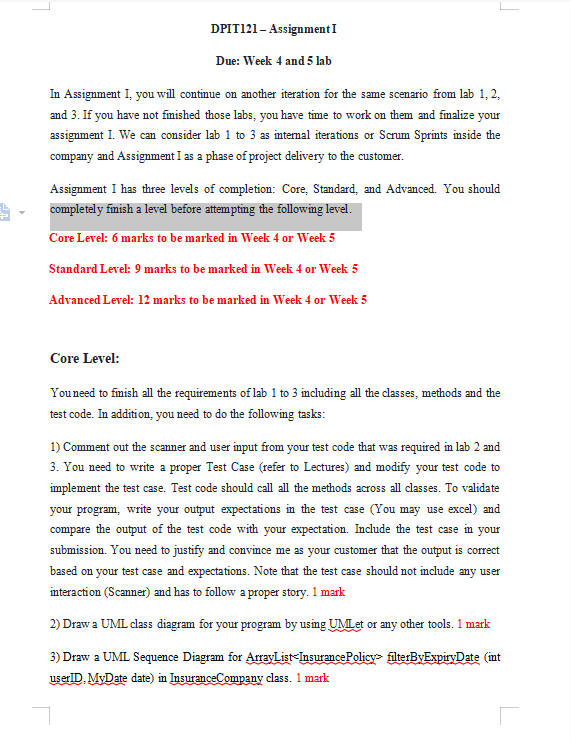 Due: Week 4 and 5 lab In Assignment I, you will | Chegg.com