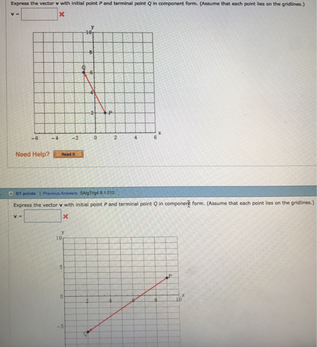 Solved Express the vector v with initial point P and | Chegg.com