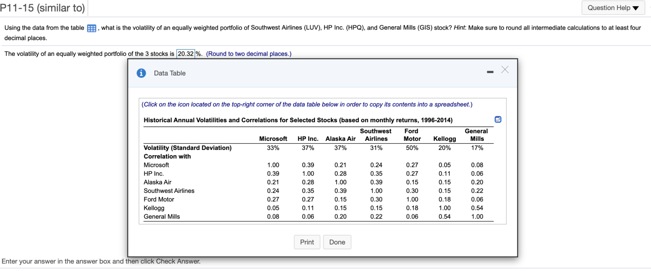 Solved I calculated this using the formula for volatility | Chegg.com