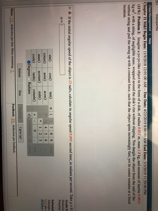 Solved Class Management I Help Chapter 11 M&I Begin Date: | Chegg.com