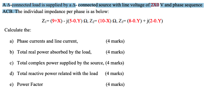 Solved A A-connected load is supplied by a 4-connected | Chegg.com