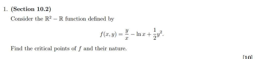 Solved Consider the R2−R function defined by | Chegg.com