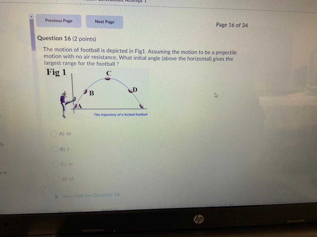 Solved Previous Page Next Page Page 16 of 34 Question 16 (2 | Chegg.com