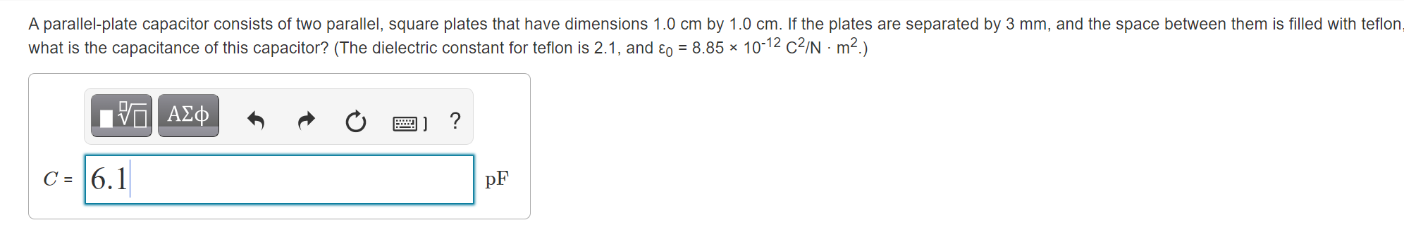 Solved A parallel-plate capacitor consists of two parallel, | Chegg.com
