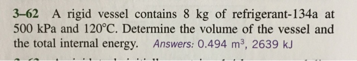 Solved A rigid vessel contains 8 kg of refrigerant-134a at | Chegg.com