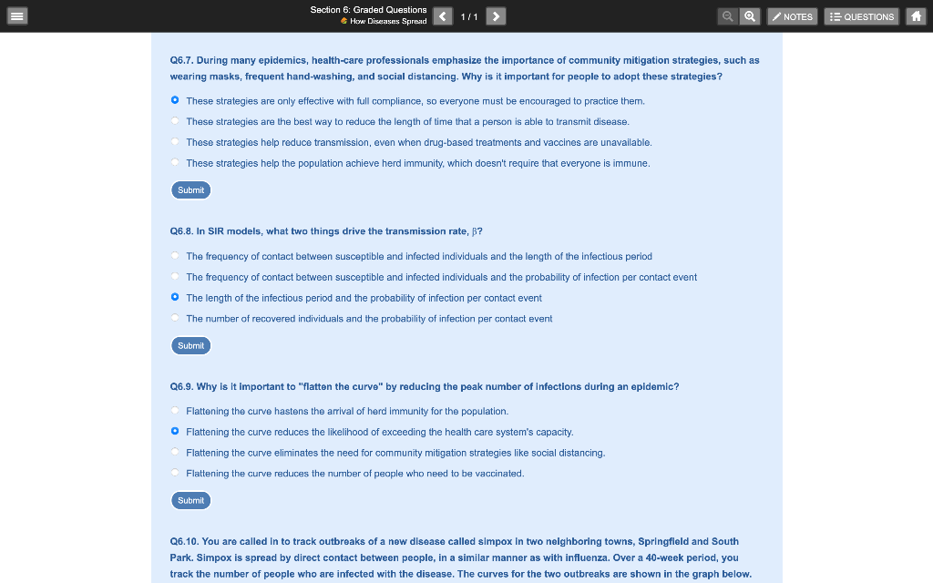 Solved Section 6: Graded Questions How Diseases Spread 1/1 | Chegg.com