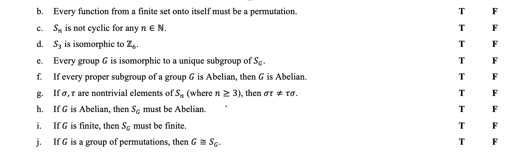 Solved b. Every function from a finite set onto itself must | Chegg.com