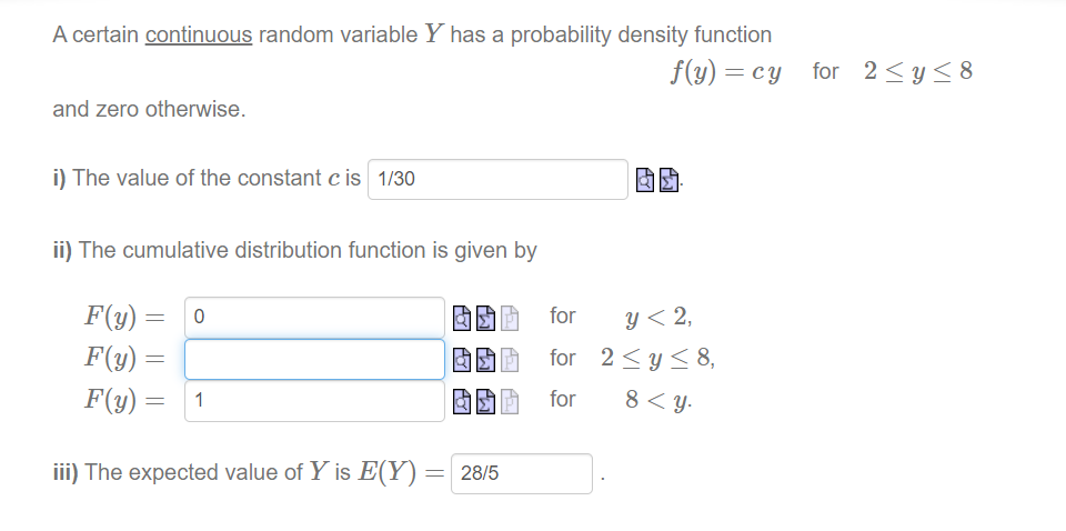 Solved A certain continuous random variable Y has a | Chegg.com