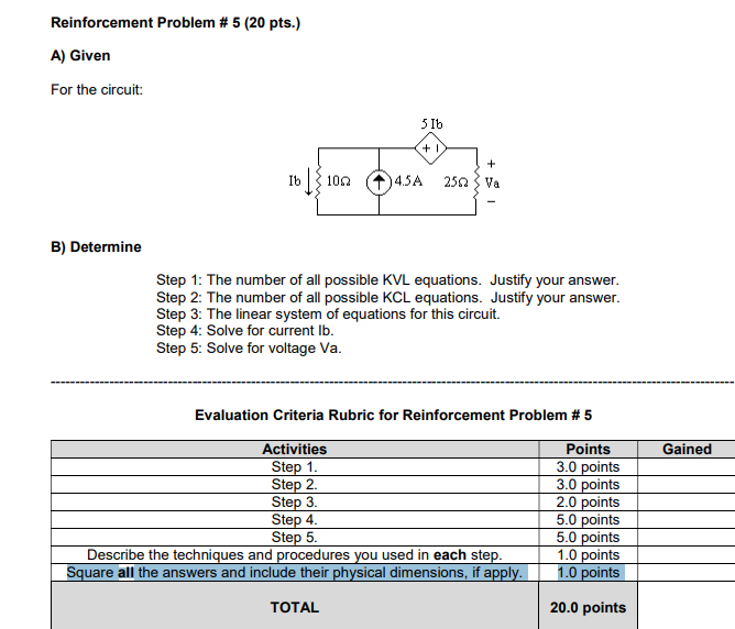 Solved Reinforcement Problem # 5 (20 pts.) A) Given For the | Chegg.com