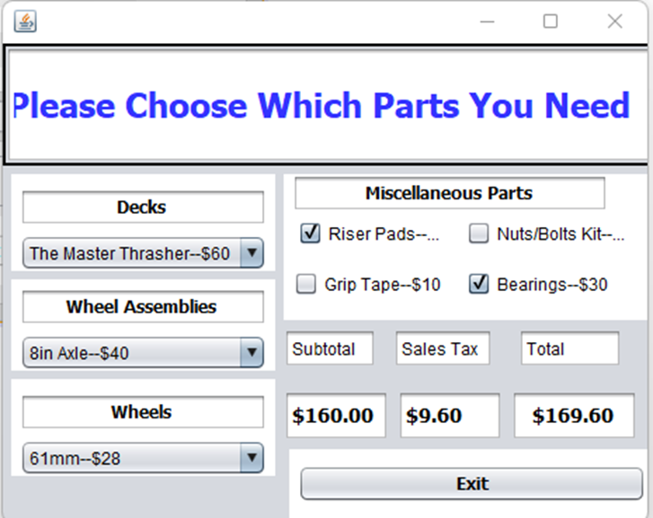 Solved Create an application that allows the user to select | Chegg.com