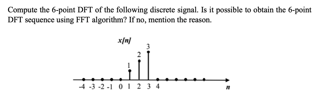 Solved Compute the 6-point DFT of the following discrete | Chegg.com