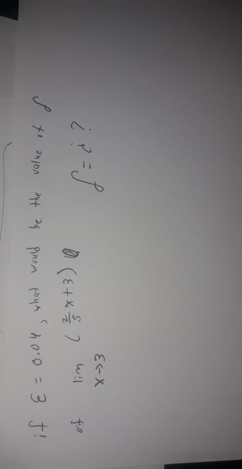 Solved if epsilon is 0.04, what would be the value of delta | Chegg.com