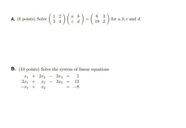 Solved (8 points) Solve (1324)(acbd)=(61932)f 8. (10 points) | Chegg.com
