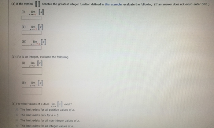Solved A If The Symbol Denotes The Greatest Integer 