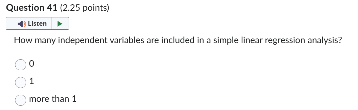 Solved How many independent variables are included in a | Chegg.com