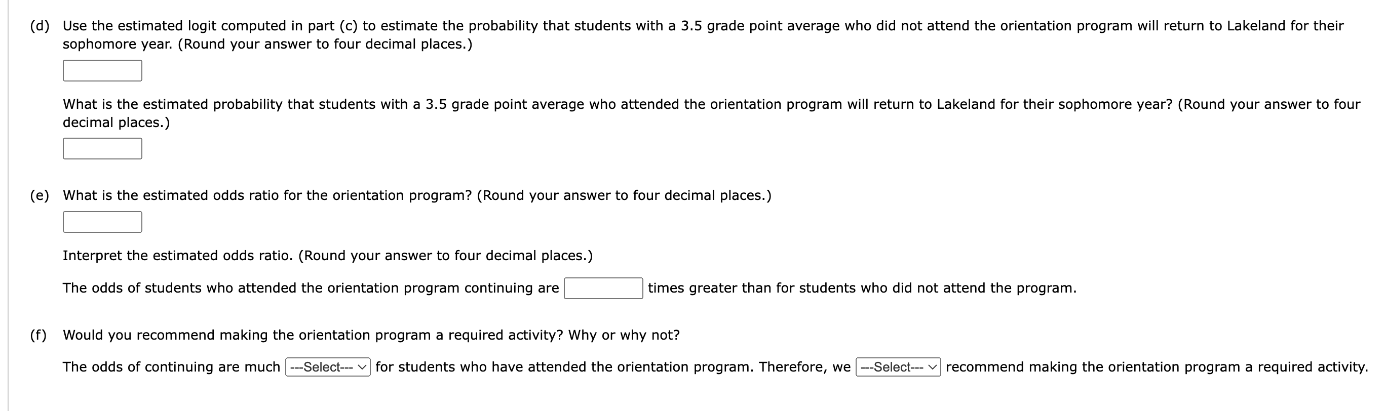 Solved A statistical program is recommended. variables to | Chegg.com