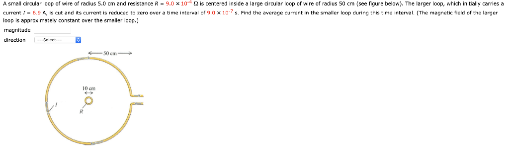 Solved A small circular loop of wire of radius 5.0 cm and | Chegg.com