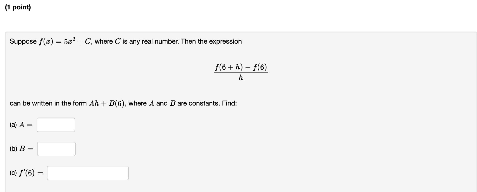 Solved Suppose f(x)=5x2+C, where C is any real number. Then | Chegg.com