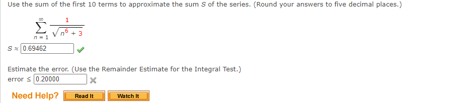 Solved Use the sum of the first 10 terms to approximate the | Chegg.com