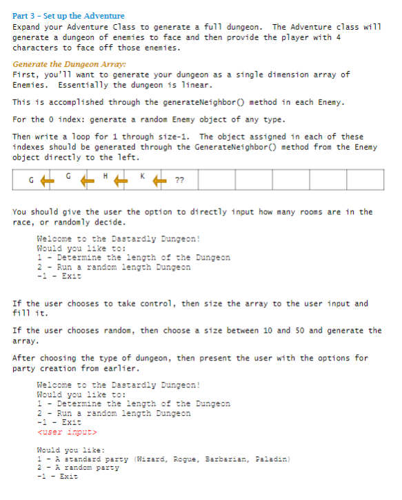 Solved Specifications: Part 1 - Enemy and Hero classes | Chegg.com