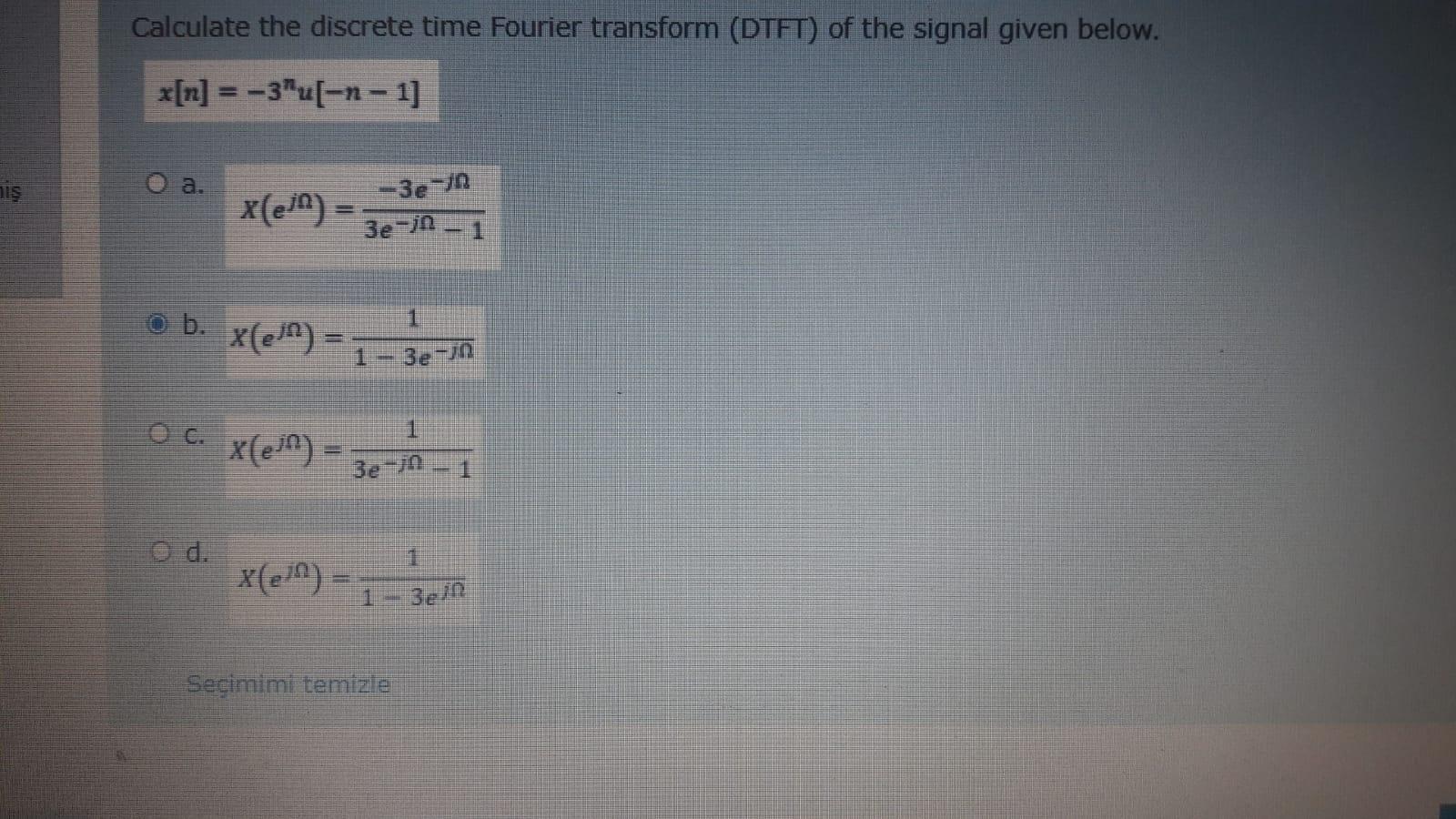 Solved Calculate the discrete time Fourier transform (DTFT) | Chegg.com