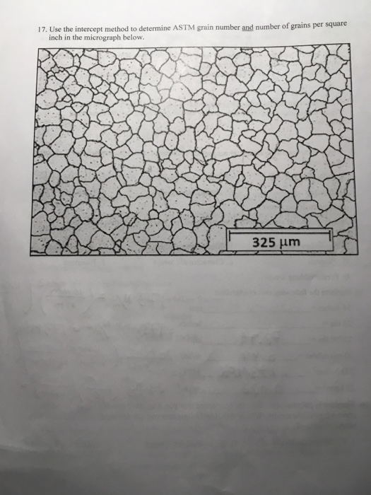Solved 17. Use the intercept method to determine ASTM grain | Chegg.com